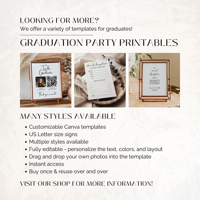 Graduation QR Code Insert Card, Editable Graduation Party Invitation ...