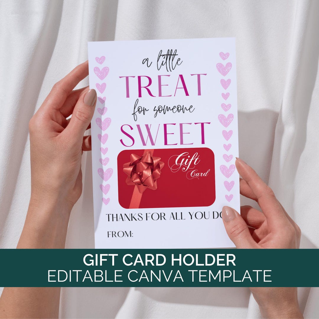Valentine Coffee Gift Card Holder Canva Template, Happy Valentine's Day ...