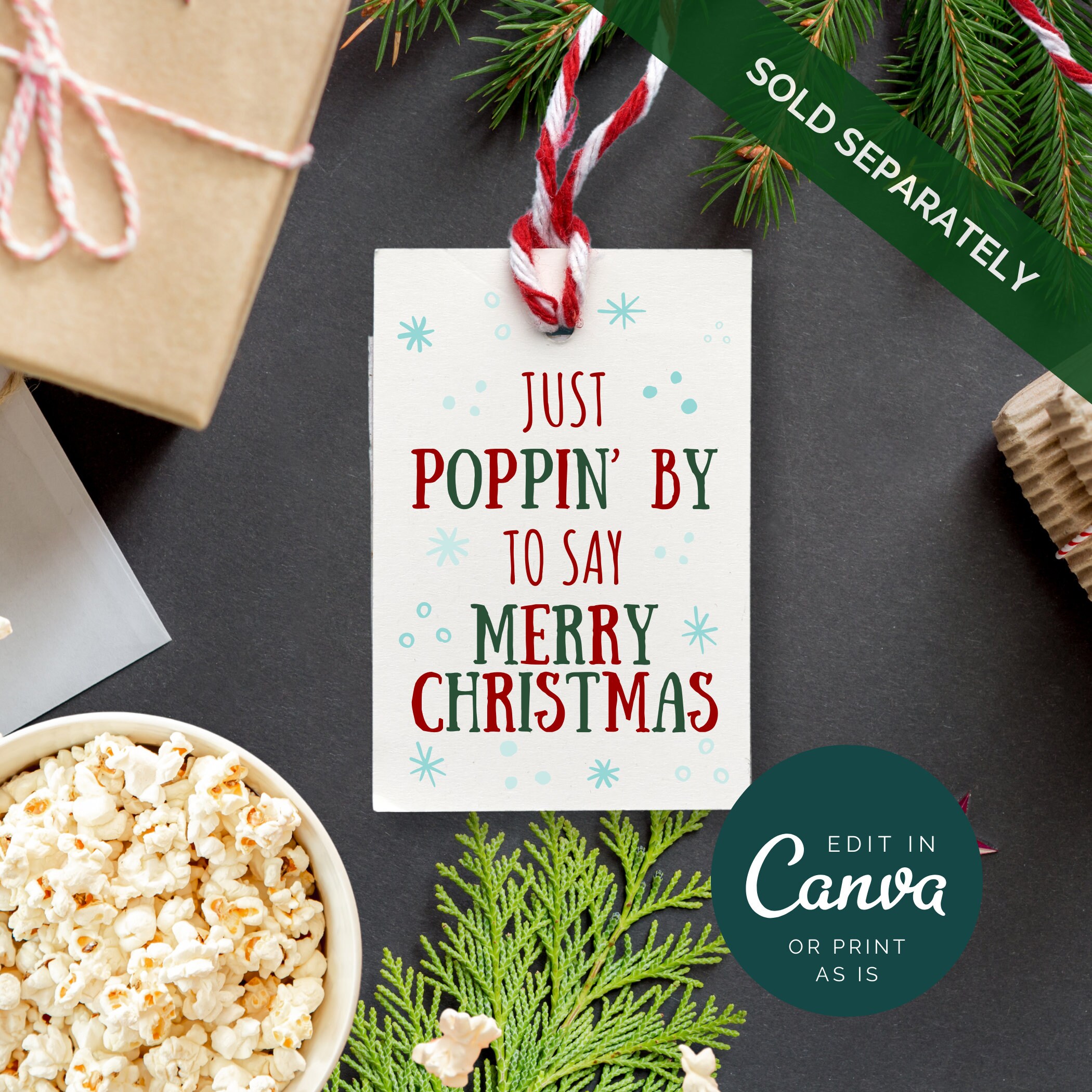 Christmas Holiday Smores Tag Canva Template, Smore Christmas Tags, S ...