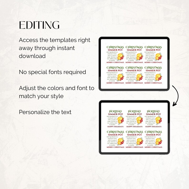 Christmas Simmer Pot Tag, Holiday Stovetop Potpourri Gift Tag ...