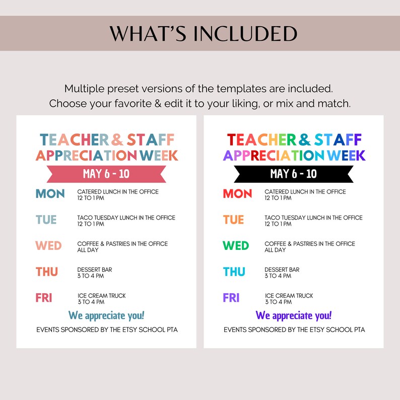 Teacher Appreciation Week Flyer Canva Template, Editable Teacher ...
