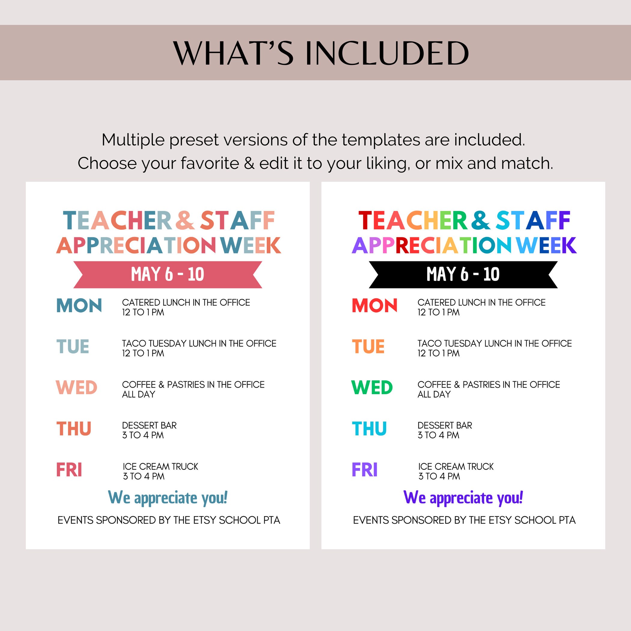 Teacher Appreciation Week Flyer Canva Template, Editable Teacher ...
