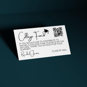 Graduation QR Code Insert Card, Editable Graduation Party Invitation ...