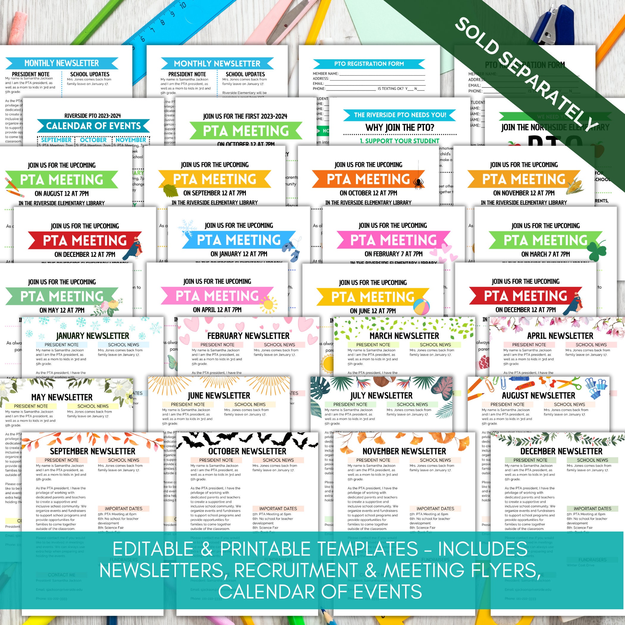 PTA Meeting Flyer Template Editable PTO Meeting Flyer - Etsy