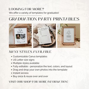 Graduation Party Invitation Insert Card Canva Template, Graduation QR ...