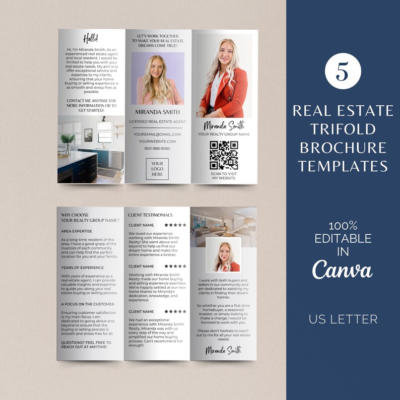 Real Estate Agent Brochure, Real Estate Agent Tri Fold Brochure Template, Real Estate ...