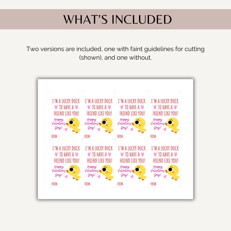 Valentine's Day Duck Card Canva Template, I'm A Lucky Duck Valentine ...