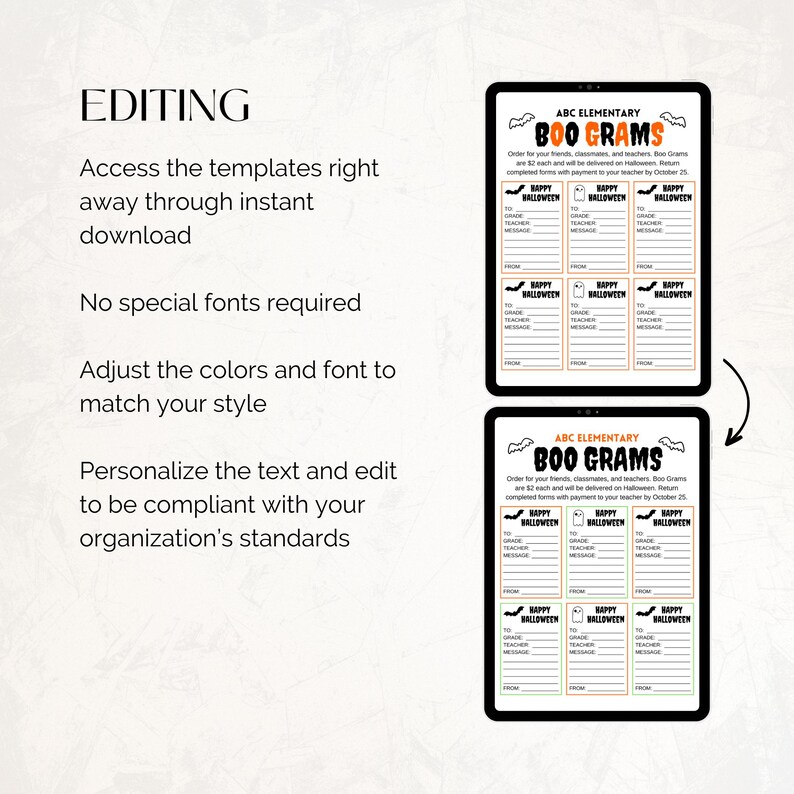 Halloween Boo Gram Flyer Canva Template, Halloween Candy Card Flyer ...