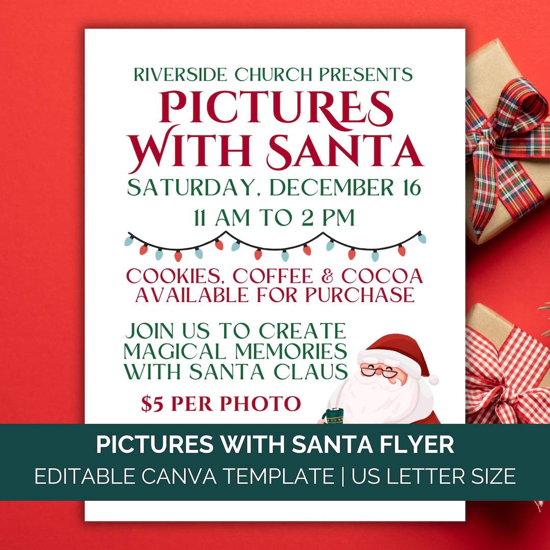 Photos With Santa Flyer, Editable Pictures With Santa Flyer Template ...
