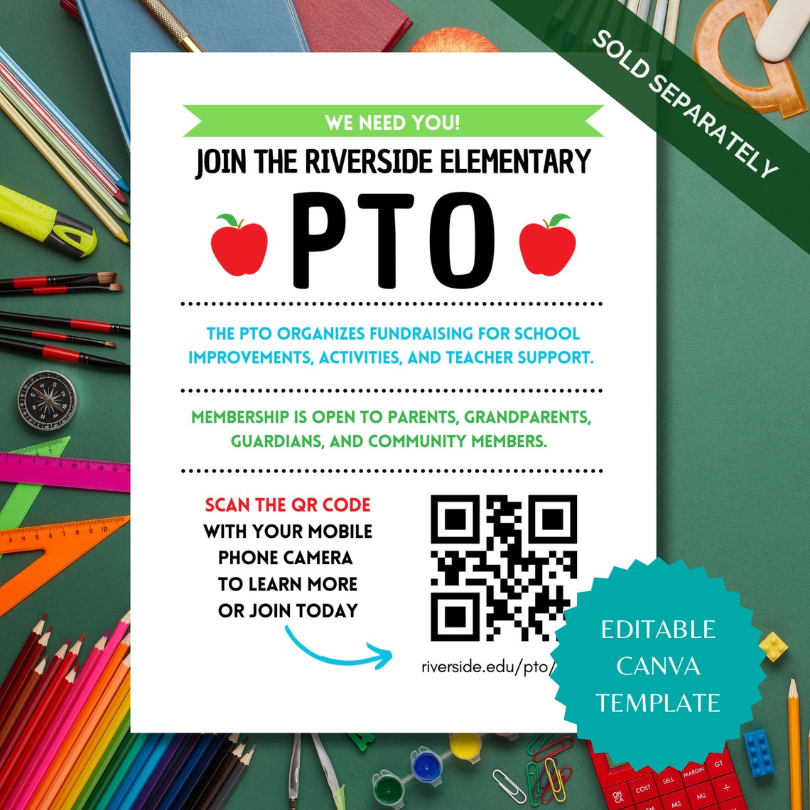 Editable PTA Calendar of Events Flyer, PTO Schedule Flyer, Printable ...