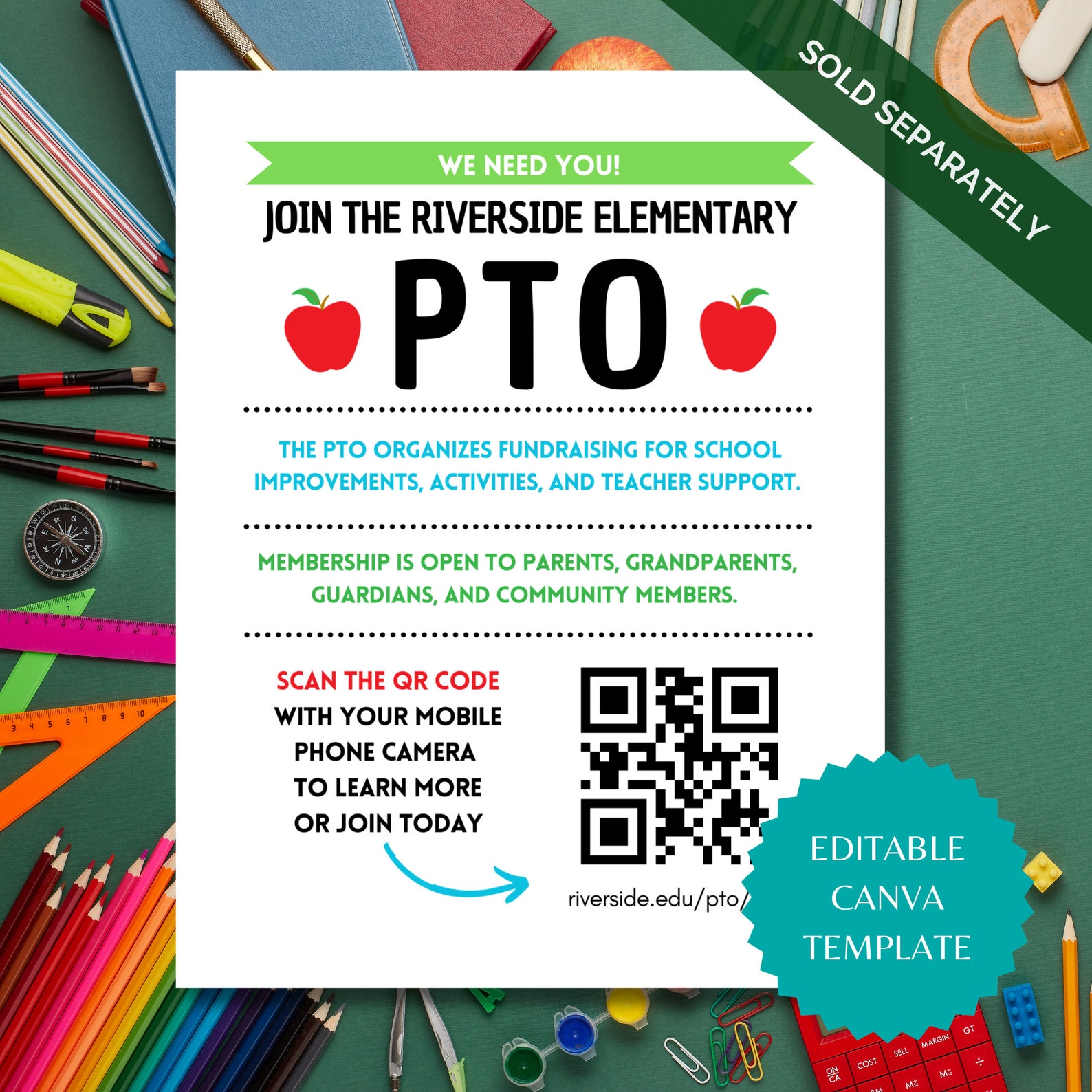 Editable PTA Calendar of Events Flyer, PTO Schedule Flyer, Printable ...
