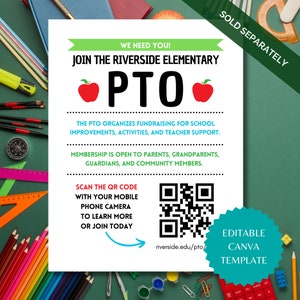 Editable PTA Calendar of Events Flyer, PTO Schedule Flyer, Printable ...