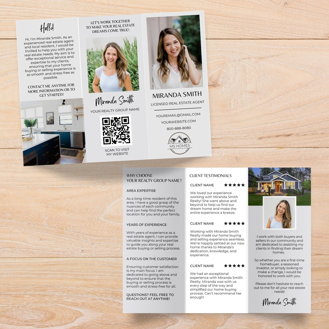 Real Estate Agent Brochure, Real Estate Agent Tri Fold Brochure Template, Real Estate ...