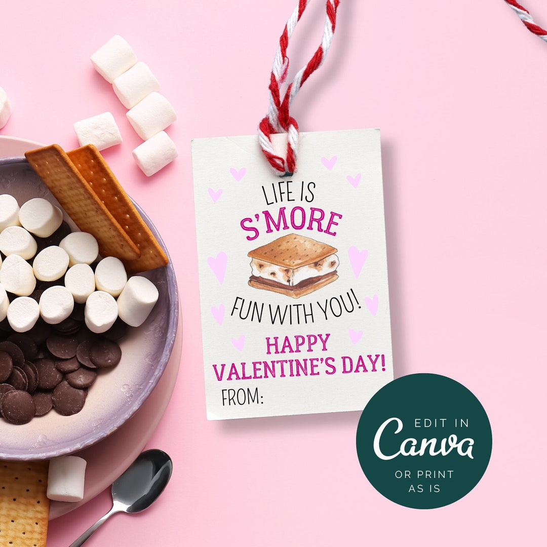Smore Valentine Tag, S'more Valentine's Day Card, Smore Valentine ...