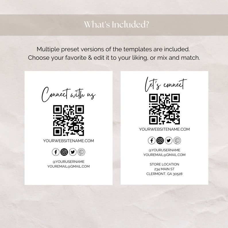 Lets Connect Sign, Small Business Connect With Us Sign Template, Follow ...