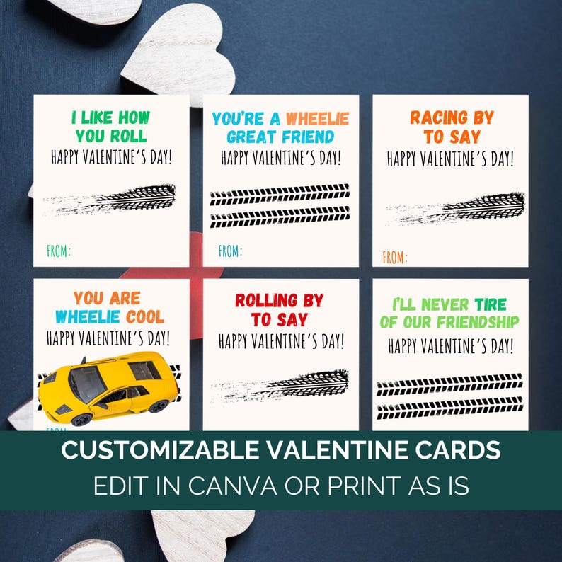 Toy Car Valentine Card Canva Template, Valentines for Kids Class Cars ...