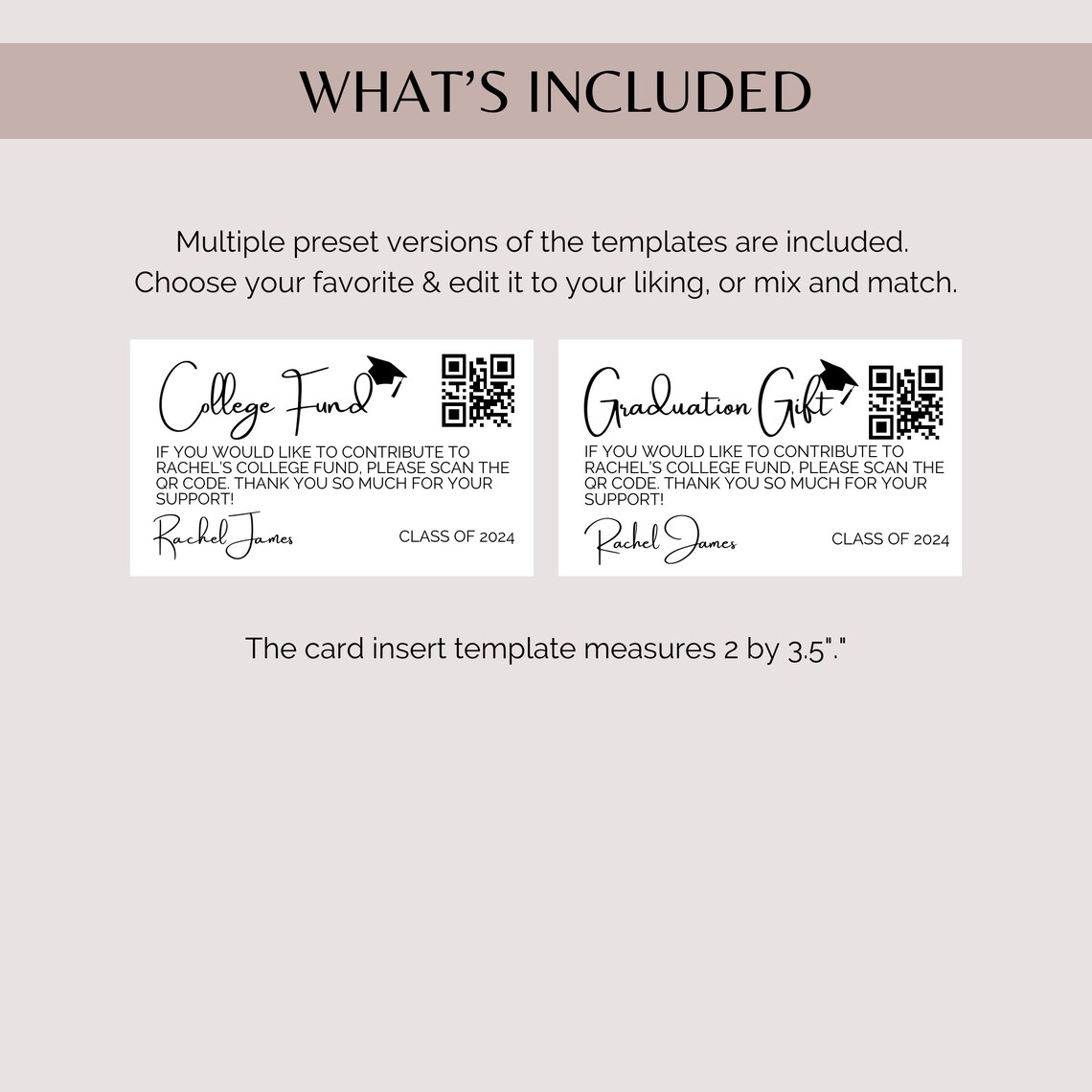 Graduation QR Code Insert Card, Editable Graduation Party Invitation ...