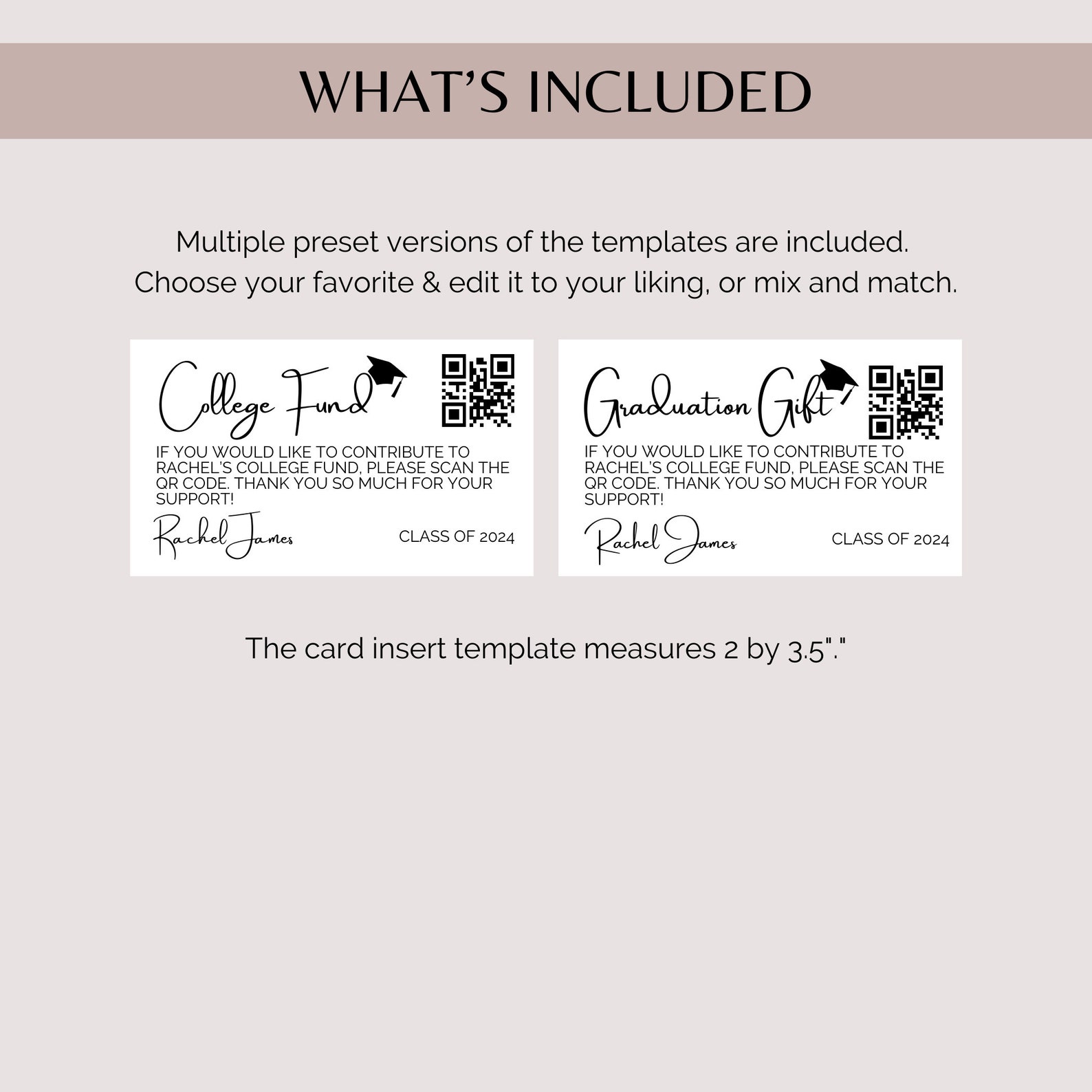 Graduation QR Code Insert Card, Editable Graduation Party Invitation ...