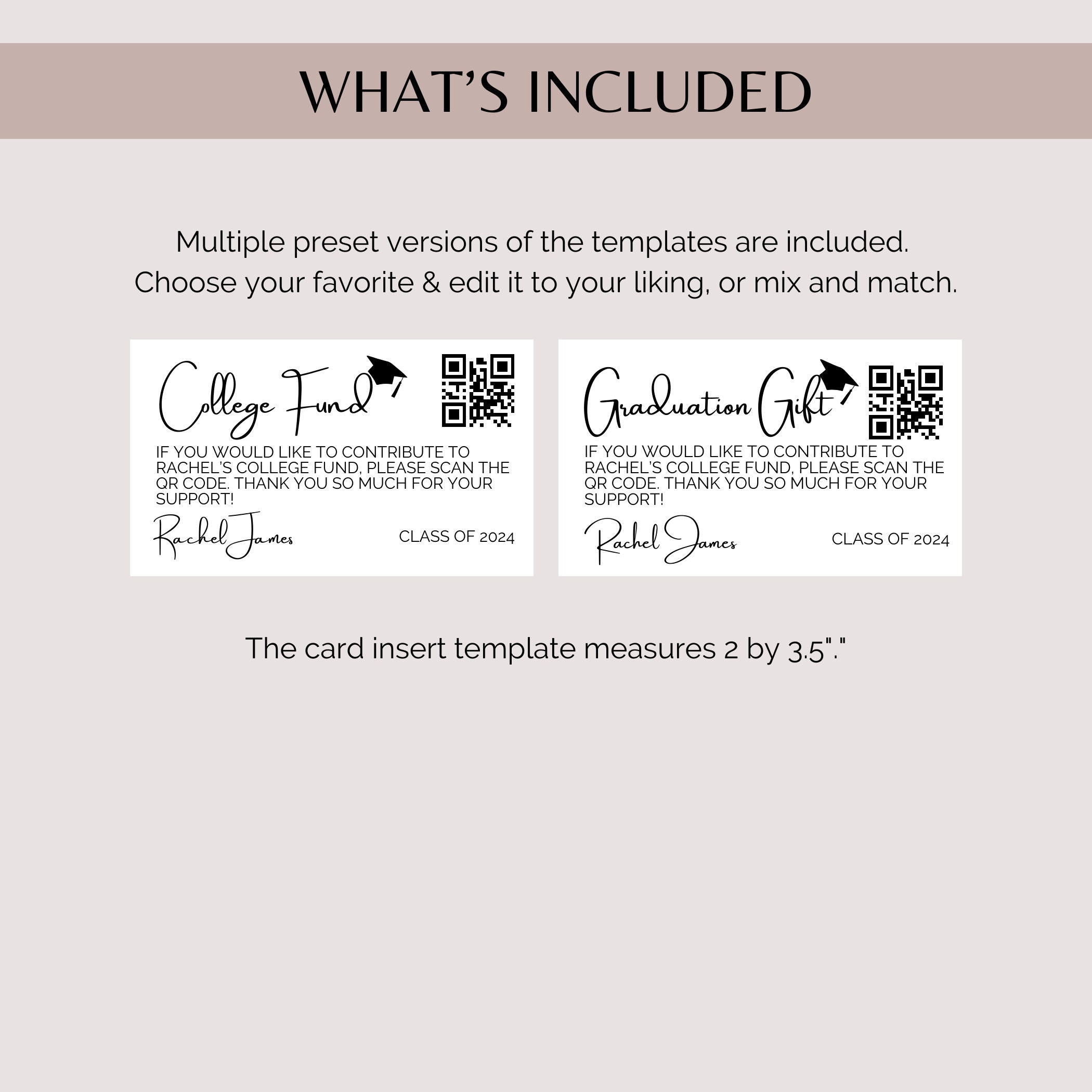 Graduation QR Code Insert Card, Editable Graduation Party Invitation ...