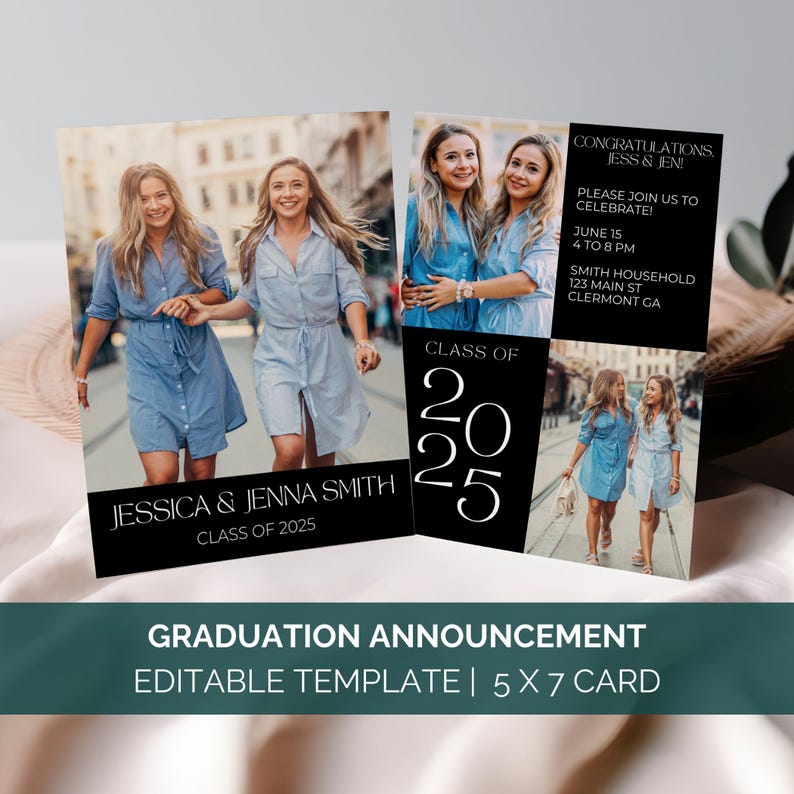 Graduation Party Invitation Multiple Graduates, Graduation Announcement ...