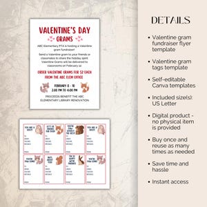Valentines Day Gram Fundraiser Canva Template, Animal Valentine Candy ...