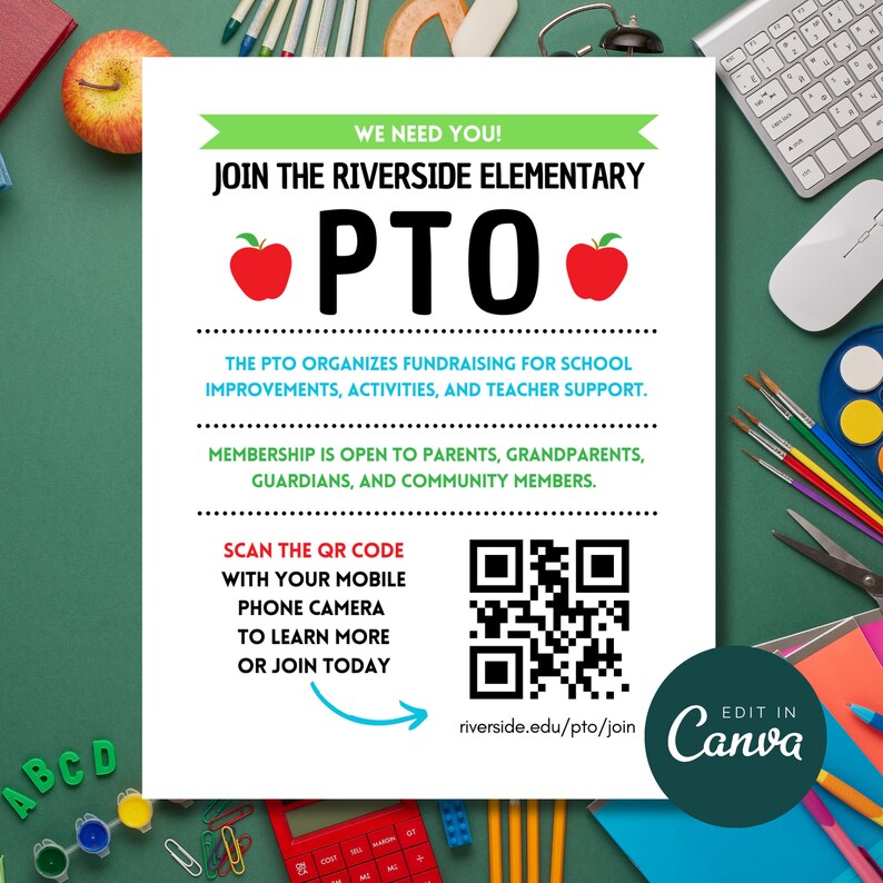 Join the PTA Flyer, PTA Recruitment Flyer, Editable Parent Teacher Organization Recruitment ...