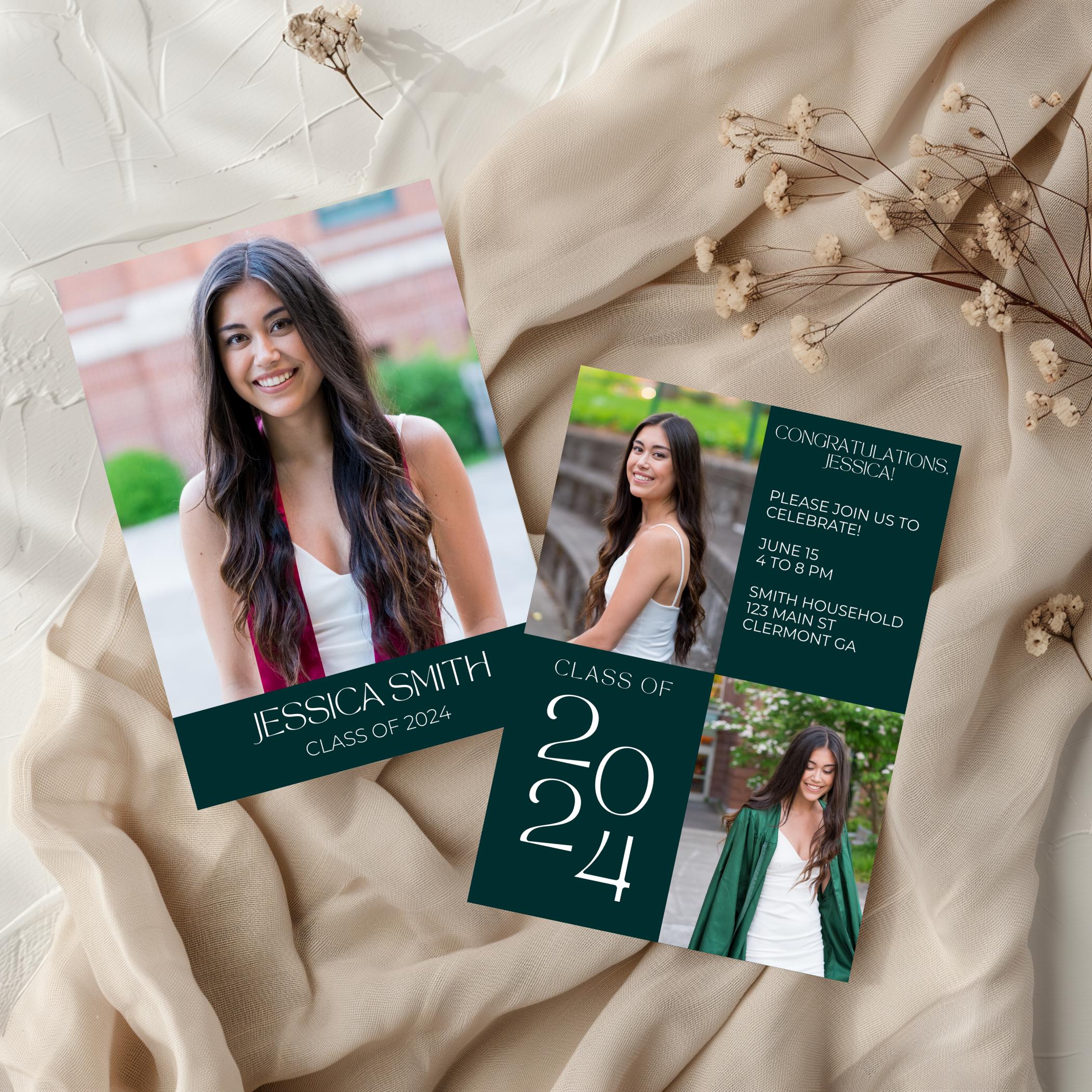 Modern Open House Invitation Graduation Canva Template, Minimalist ...
