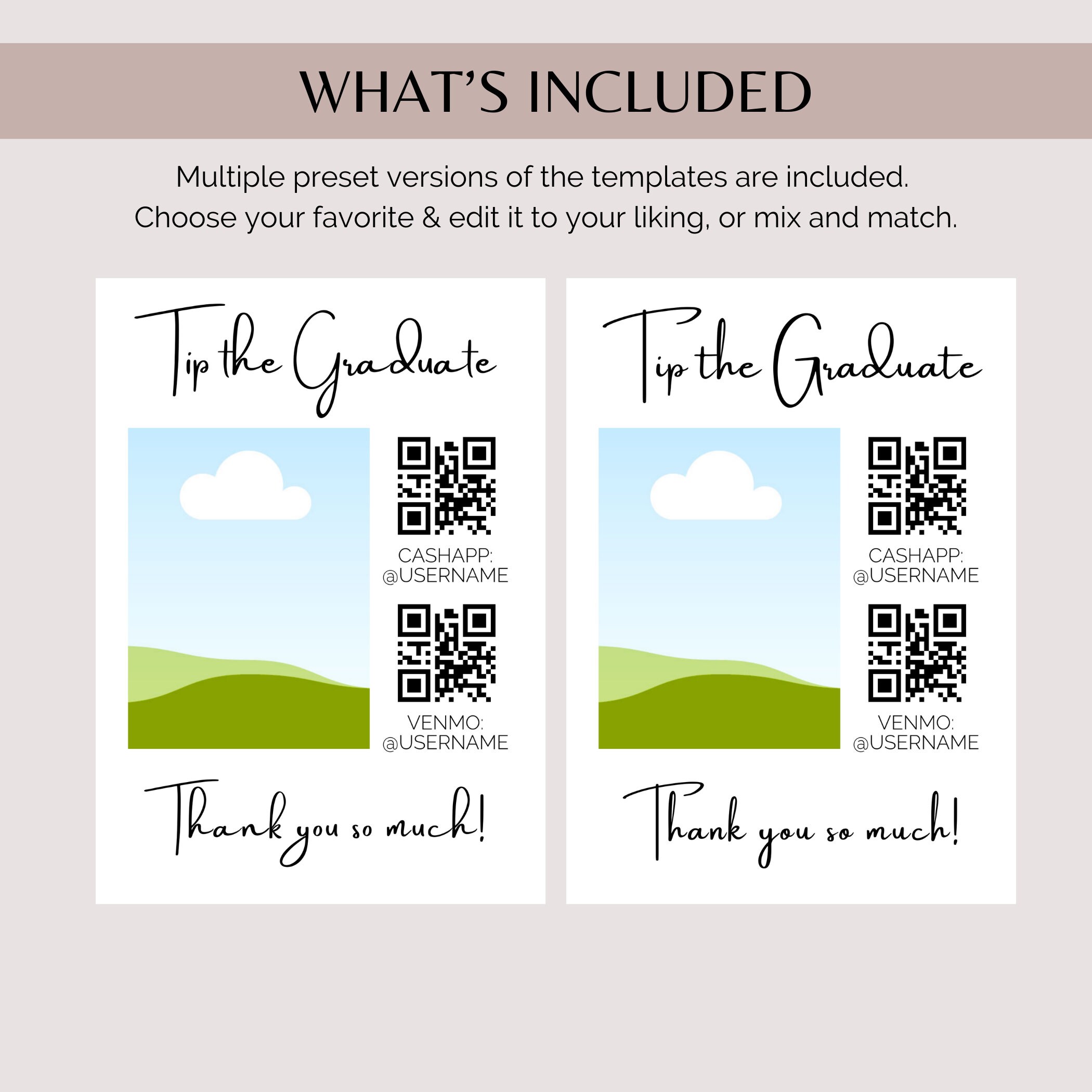 Tip the Graduate QR Code Sign, Graduation Qr Code Sign for Open House ...