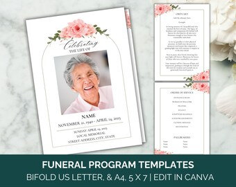 Funeral Program Template for Woman Purple, Celebration of Life Program ...
