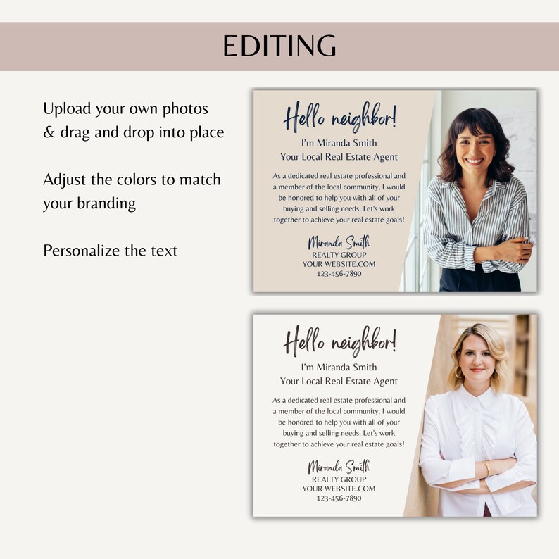 Realtor Postcard Introduction Canva Template - Etsy