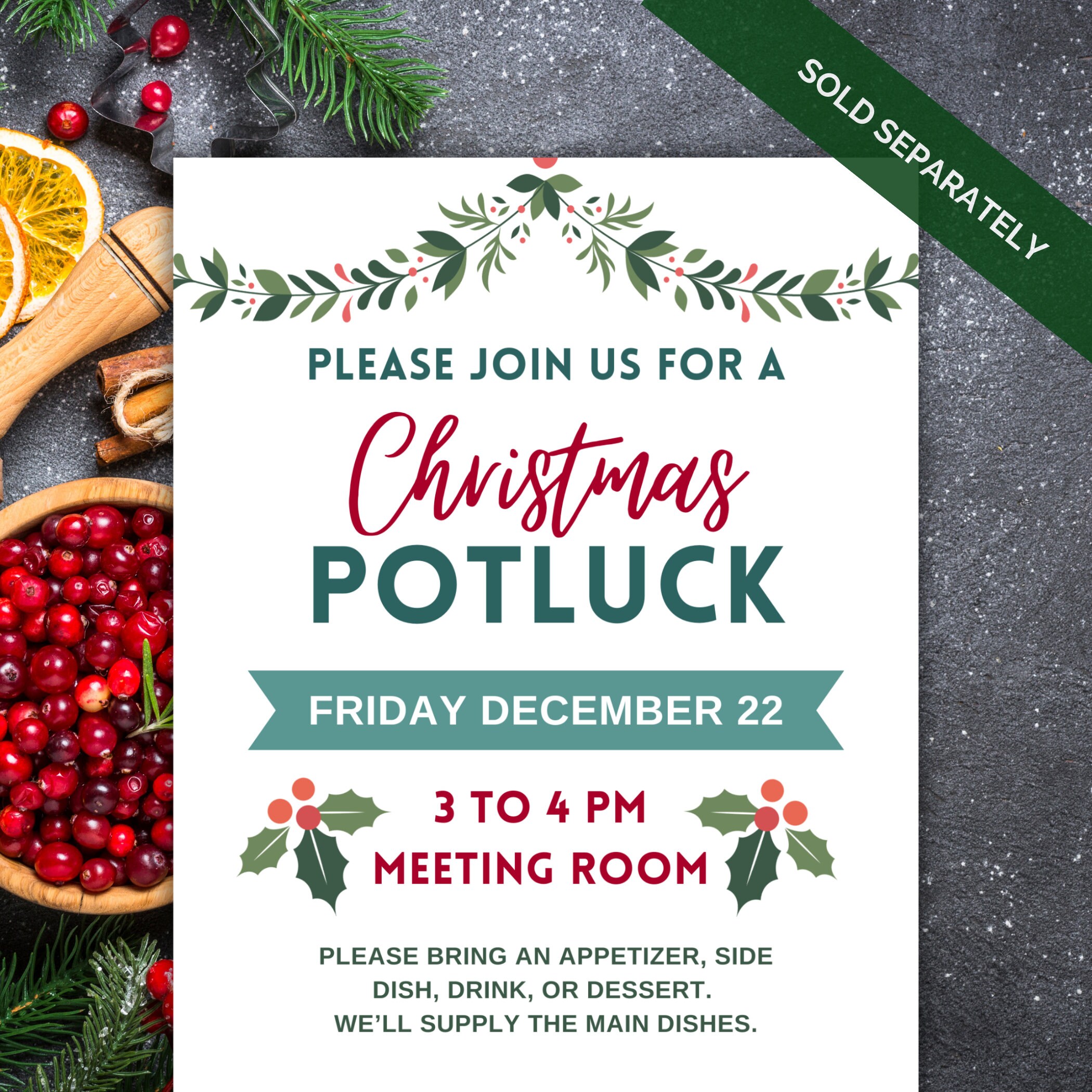 Thanksgiving Potluck Flyer Template, Fall Potluck Sign, Office Potluck ...