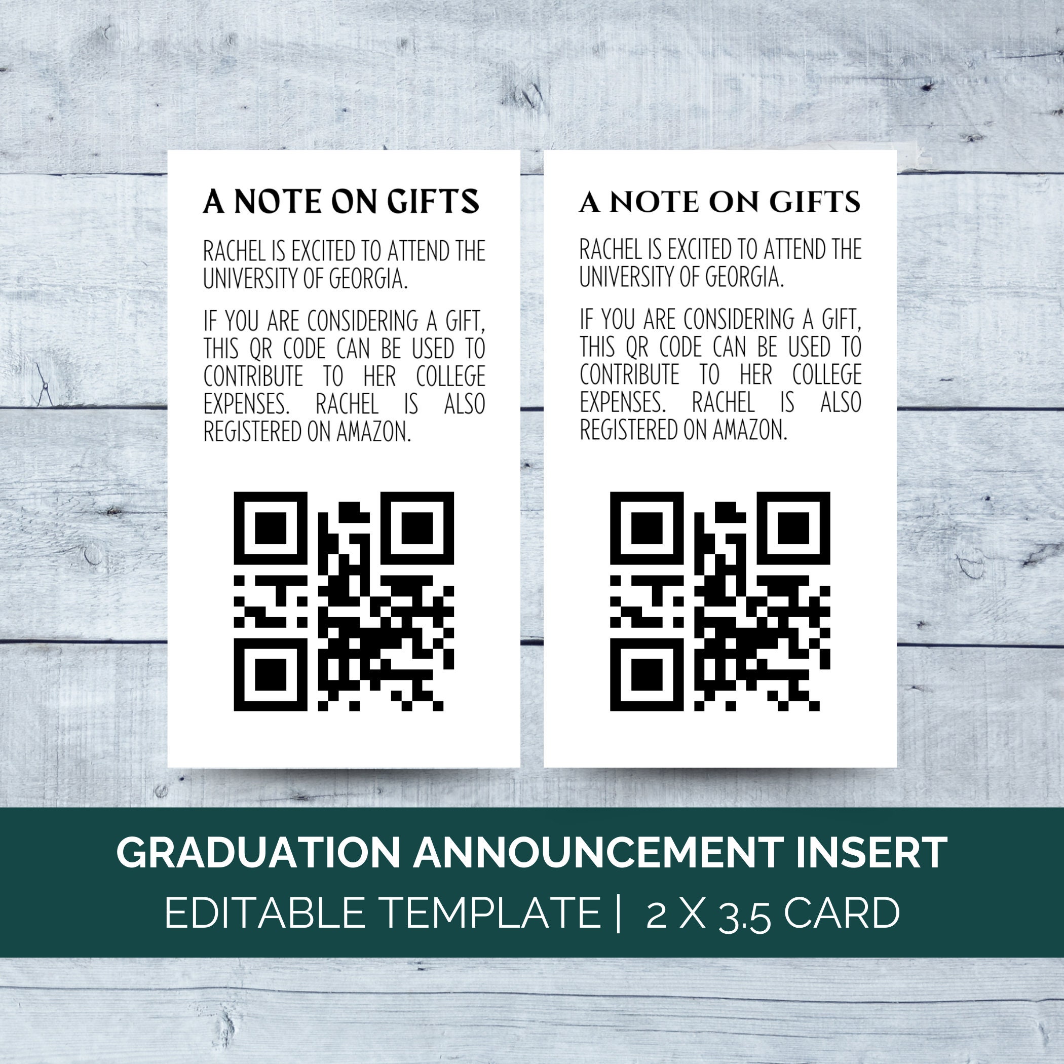 Graduation Party Invitation Insert Card Canva Template, Graduation QR ...
