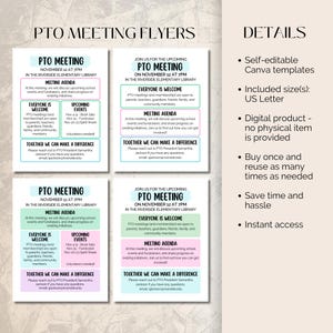 Parent Teacher Flyers Canva Template Bundle, Why Join the PTO Flyer ...