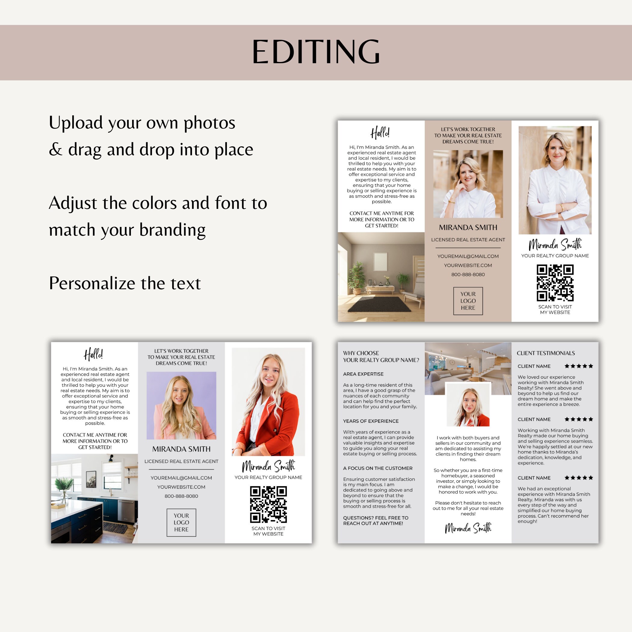 Real Estate Agent Brochure, Real Estate Agent Tri Fold Brochure Template, Real Estate ...