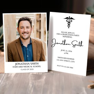 Modern Nurse Graduation Invitation Canva Template, Medical Assistant ...