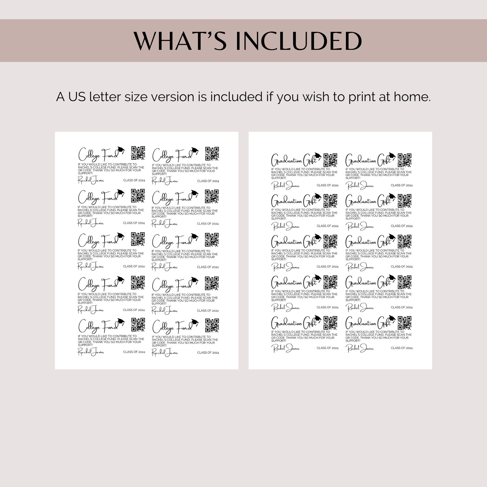 Graduation QR Code Insert Card, Editable Graduation Party Invitation ...