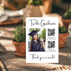 Tip the Graduate QR Code Sign, Graduation Qr Code Sign for Open House ...