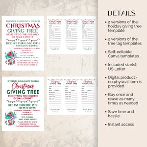 Giving Tree Flyer Template, Giving Tree Tags Printable, Angel Tree Sign ...