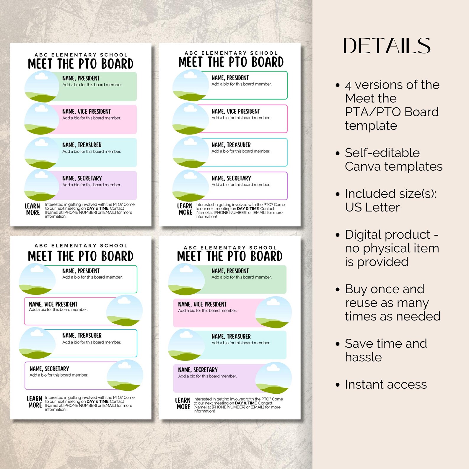 Parent Teacher Flyers Canva Template Bundle, Why Join the PTO Flyer ...