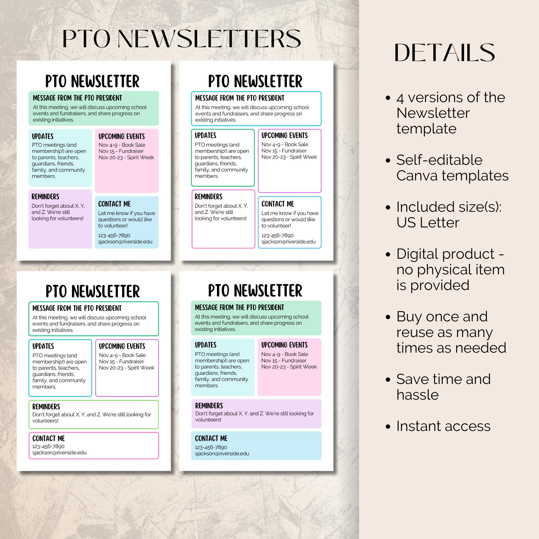 Parent Teacher Flyers Canva Template Bundle, Why Join the PTO Flyer ...