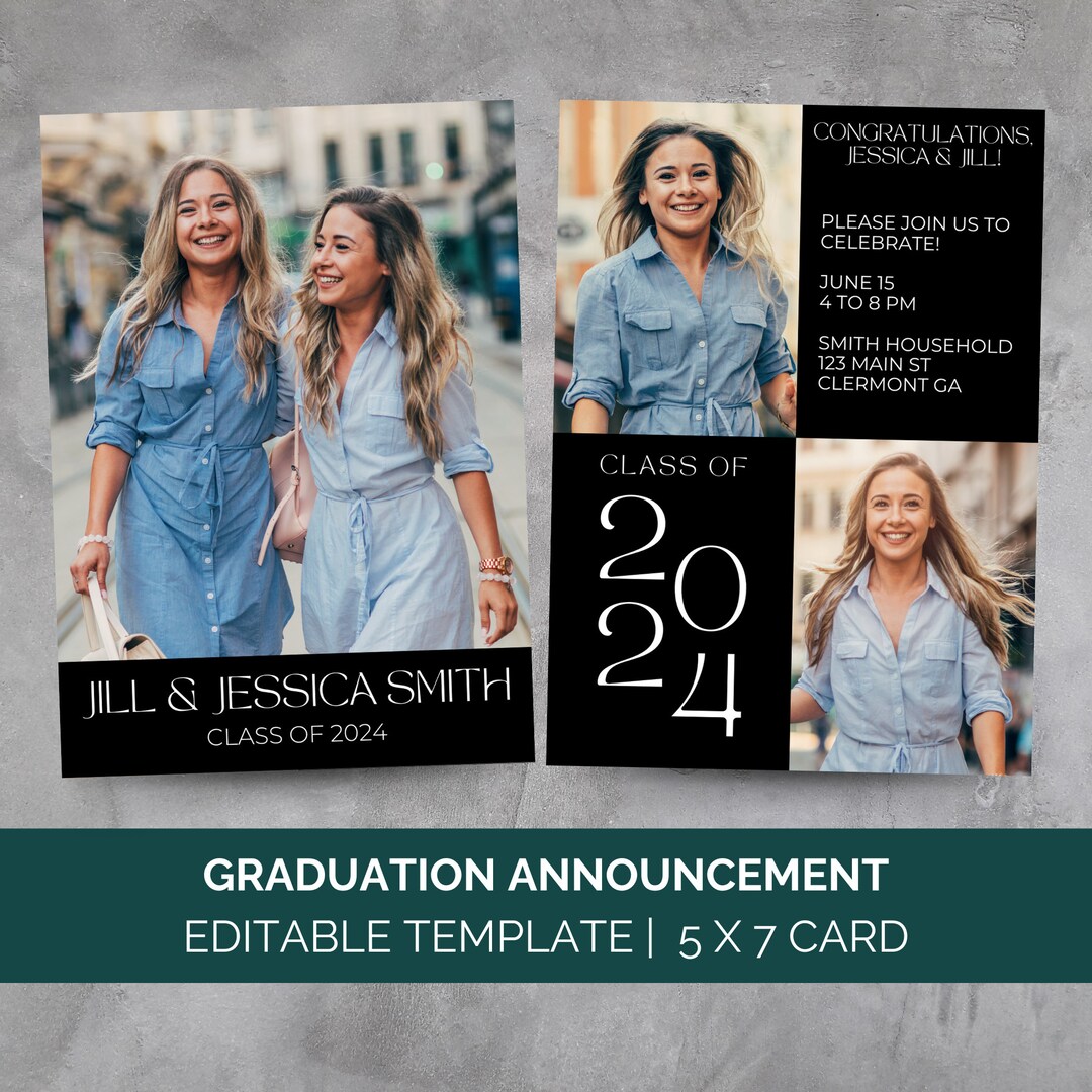 Graduation Party Invitation Multiple Graduates, Graduation Announcement ...