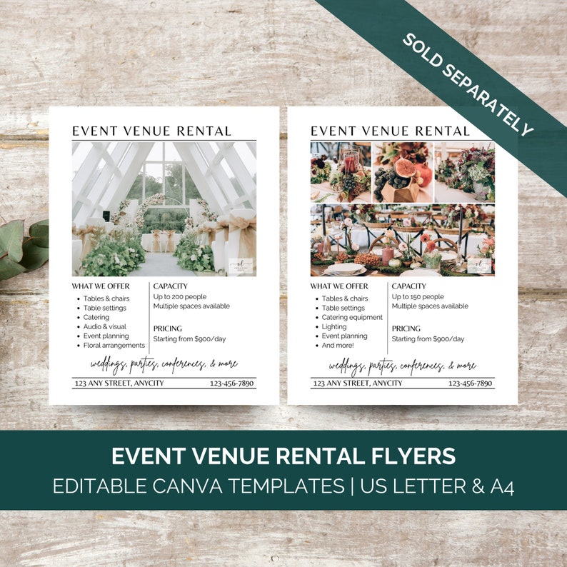 Editable Party Rental Flyer, Printable Party Rental Decor Flyers Canva ...