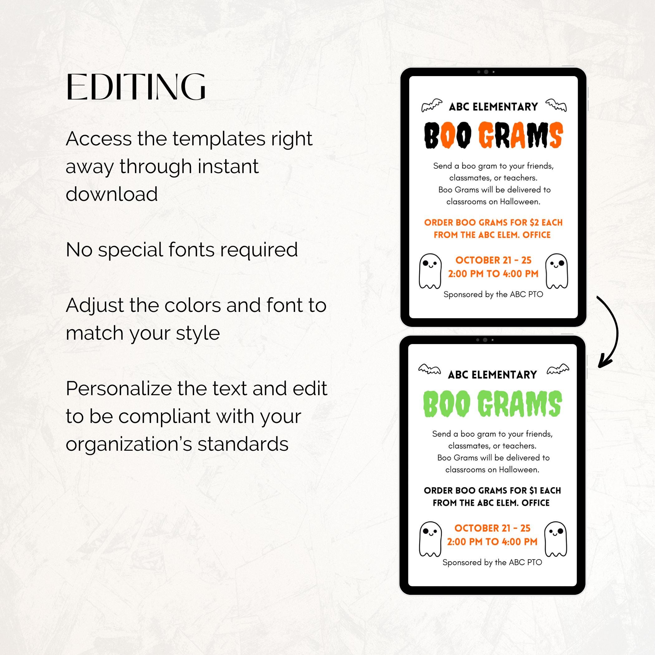 Halloween Boo Grams Flyer Canva Template, Halloween Boo Gram Flyer ...