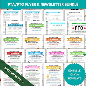 Editable PTA Calendar of Events Flyer, PTO Schedule Flyer, Printable ...