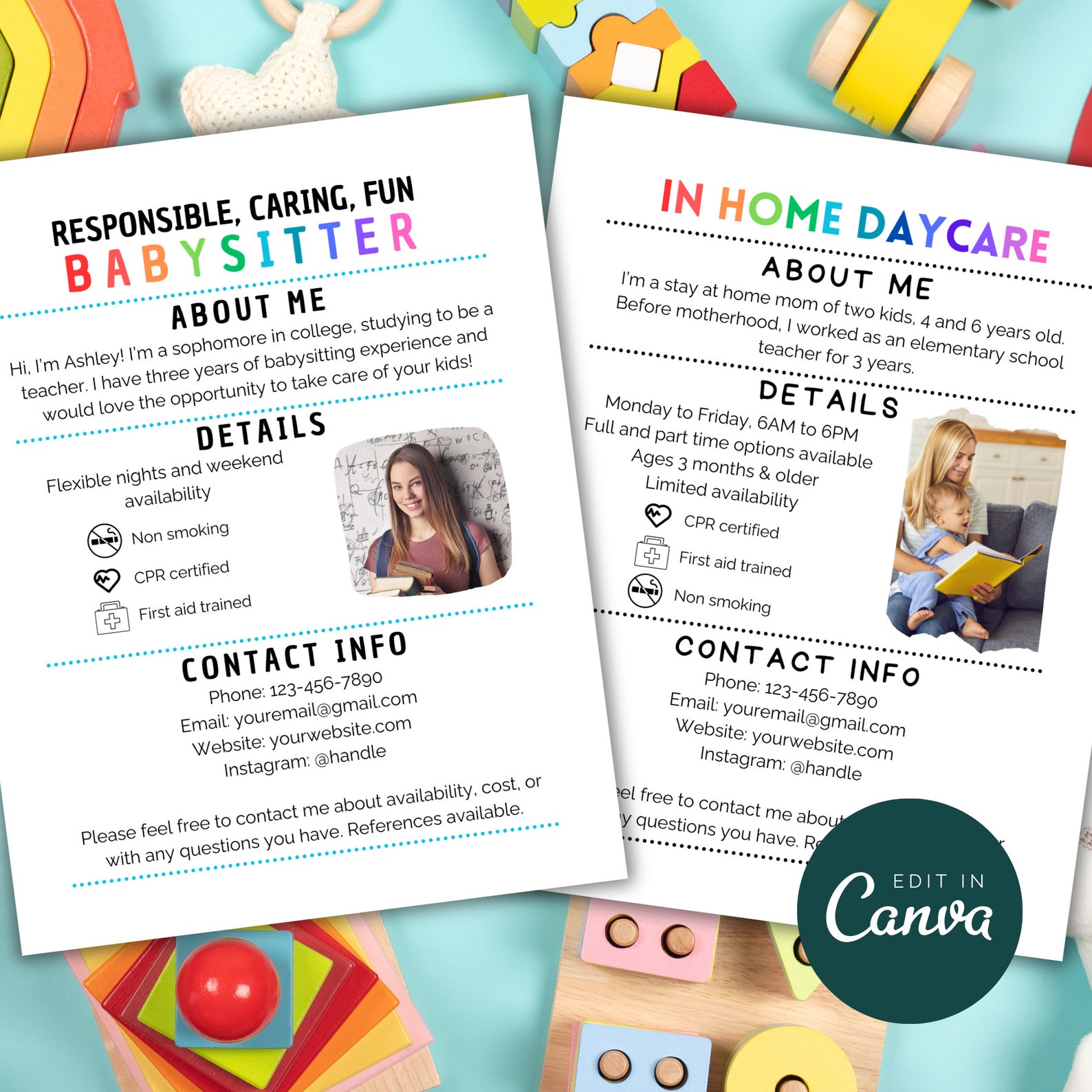 Babysitting Flyer Template, Editable at Home Daycare Flyer Template ...