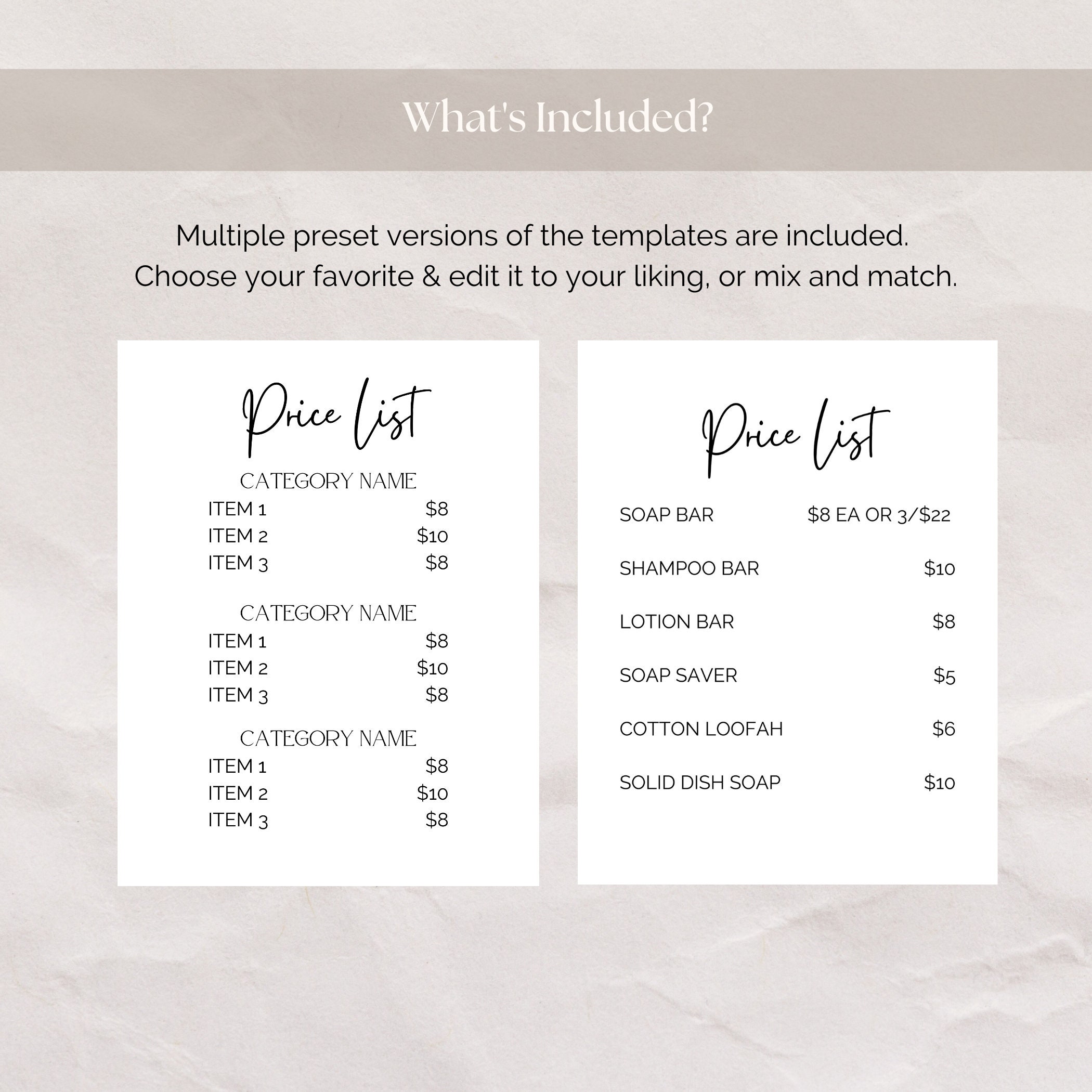 Price List for Craft Fairs, Price List for Candles, Price List Market ...