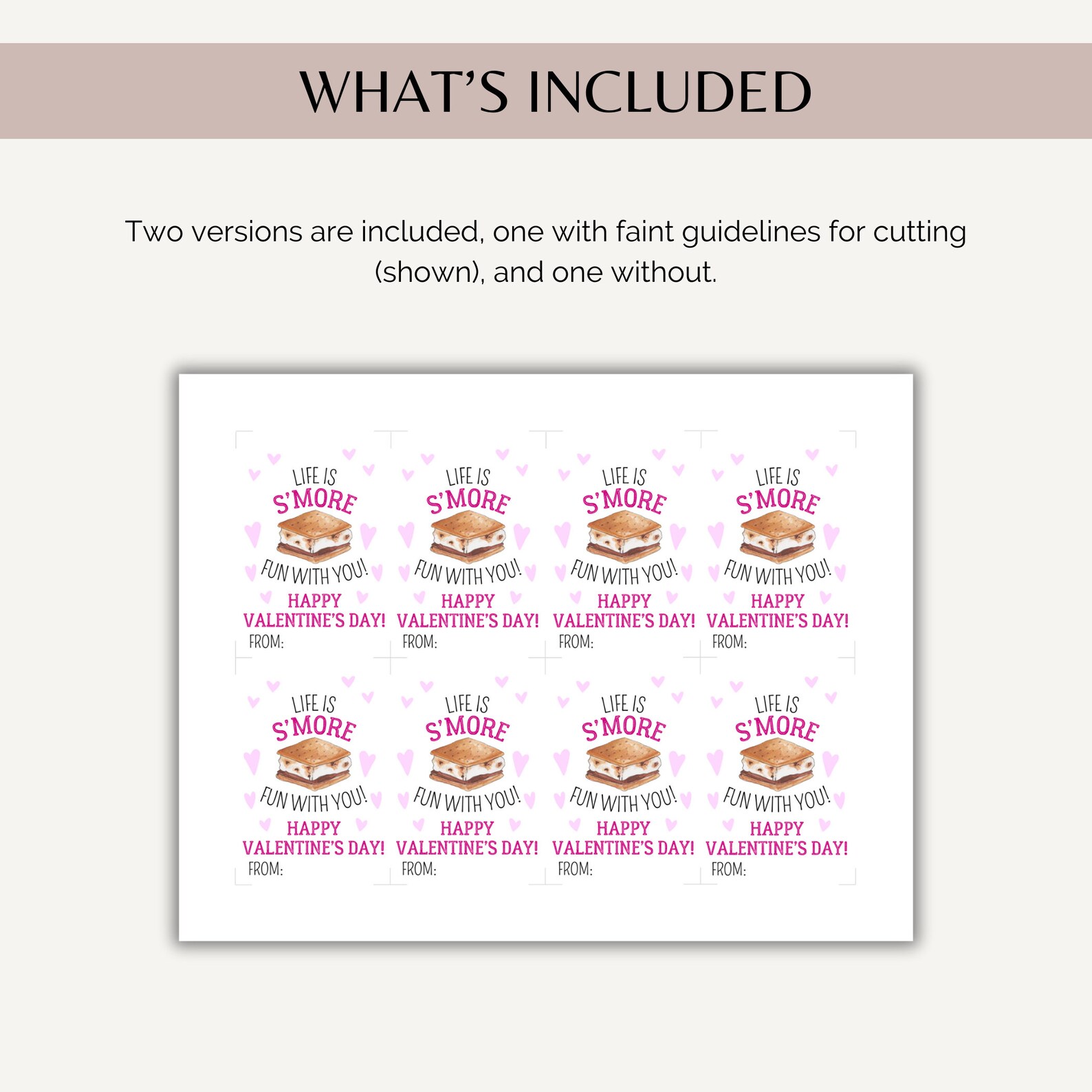 Smore Valentine Tag, S'more Valentine's Day Card, Smore Valentine ...