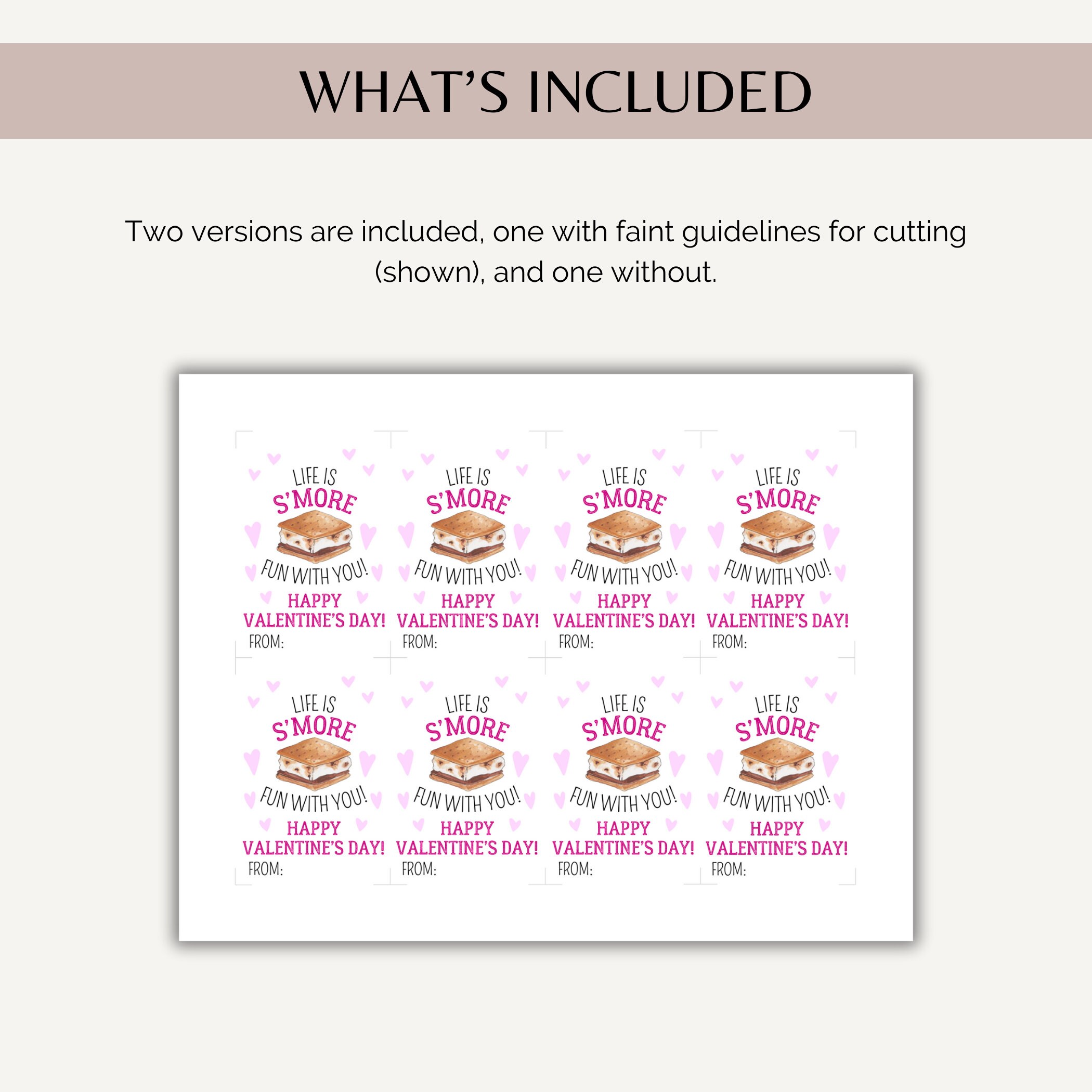 Smore Valentine Tag, S'more Valentine's Day Card, Smore Valentine ...