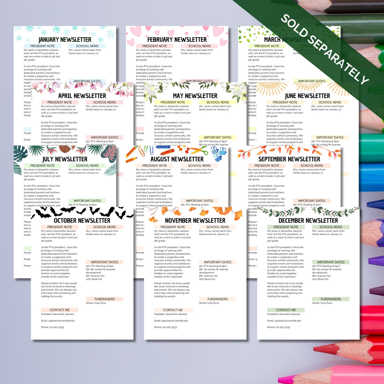 Editable PTA Calendar of Events Flyer, PTO Schedule Flyer, Printable ...