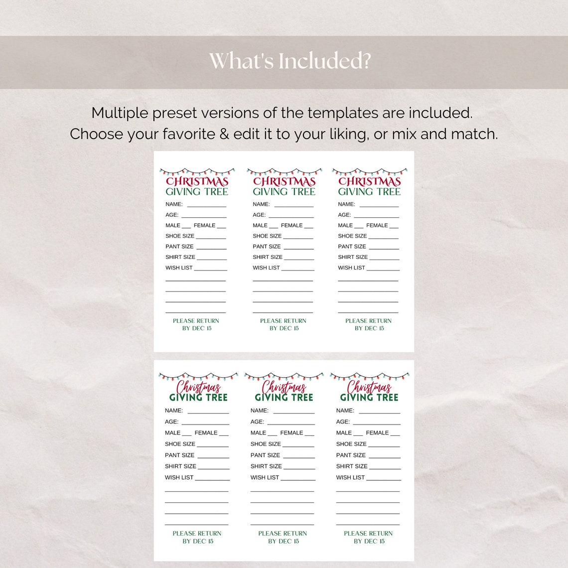 Giving Tree Flyer Template, Giving Tree Tags Printable, Angel Tree Sign ...